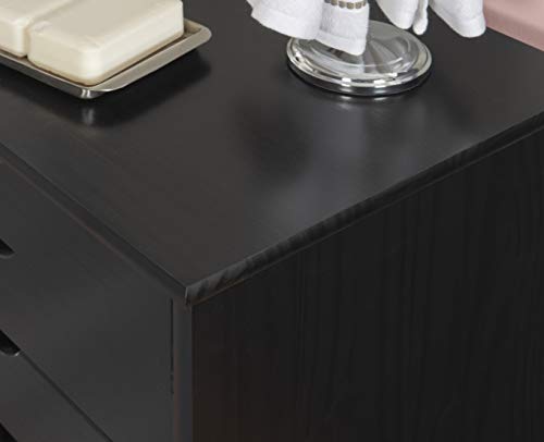 Linon Six Drawer Rolling Storage Corinne Cart, Black 6