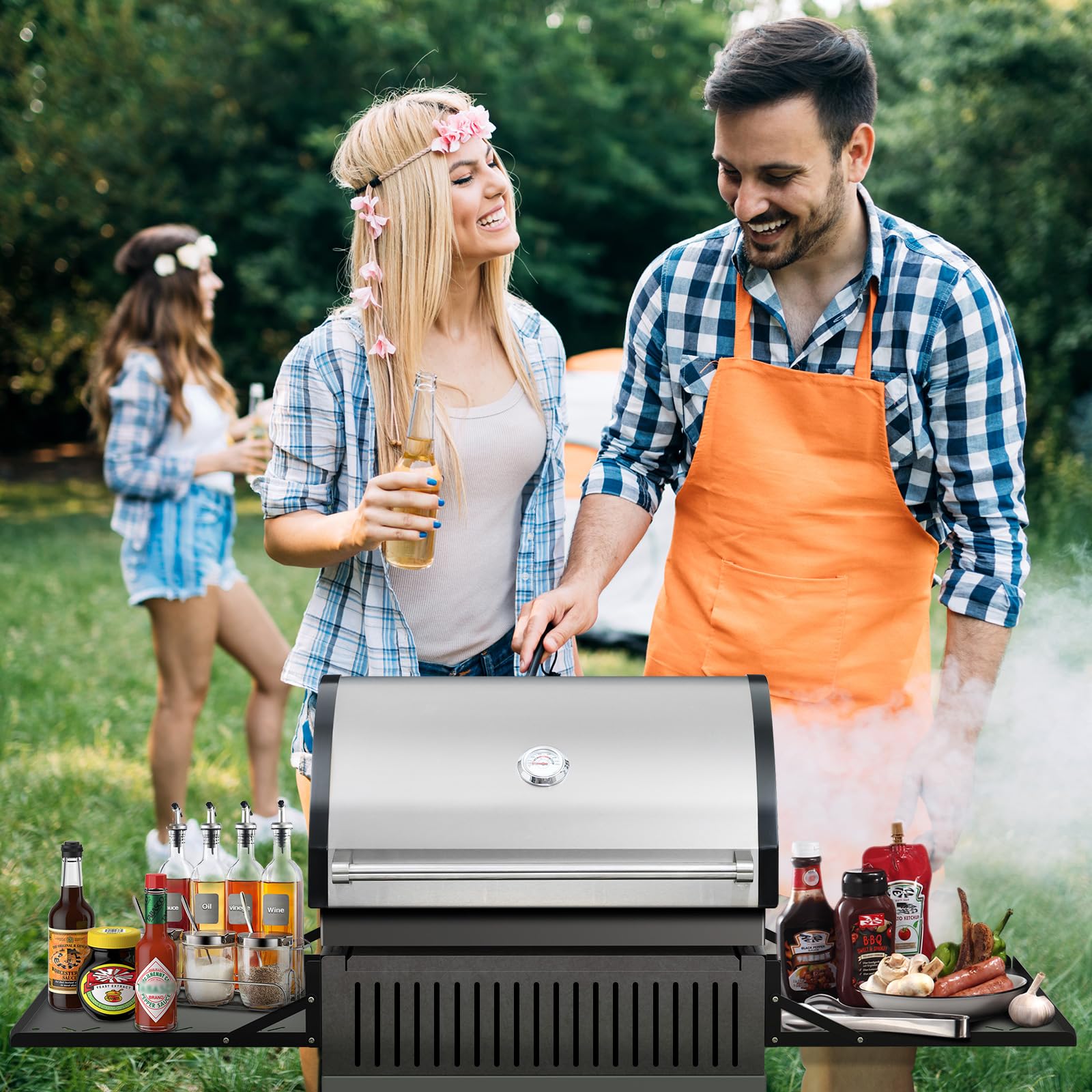 Griddle Side Shelf for Blackstone 17"/22"/28"Griddle, Heavy Duty Grill Side Shelf Griddle Accessories,Griddle Caddy,Black