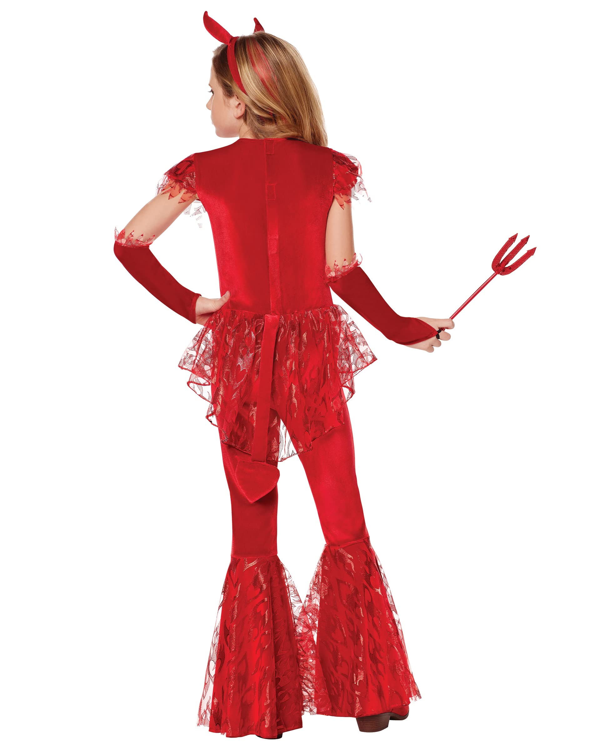 Spirit Halloween Kids Devil Flared Jumpsuit Costume | Kids Costumes | Easy Devil Costume - XL