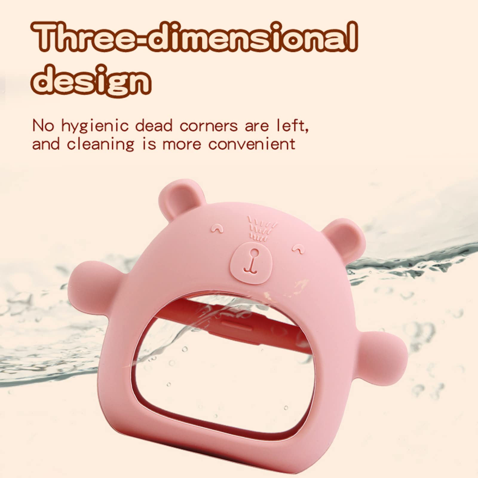 Baby Teething Toys,Baby Teether,Vcnoeo Anti-Drop Wrist Teether, Chewing Toys Suitable for Babies Over 3 Months Old,for Soothing Teething Pain (Caramel)