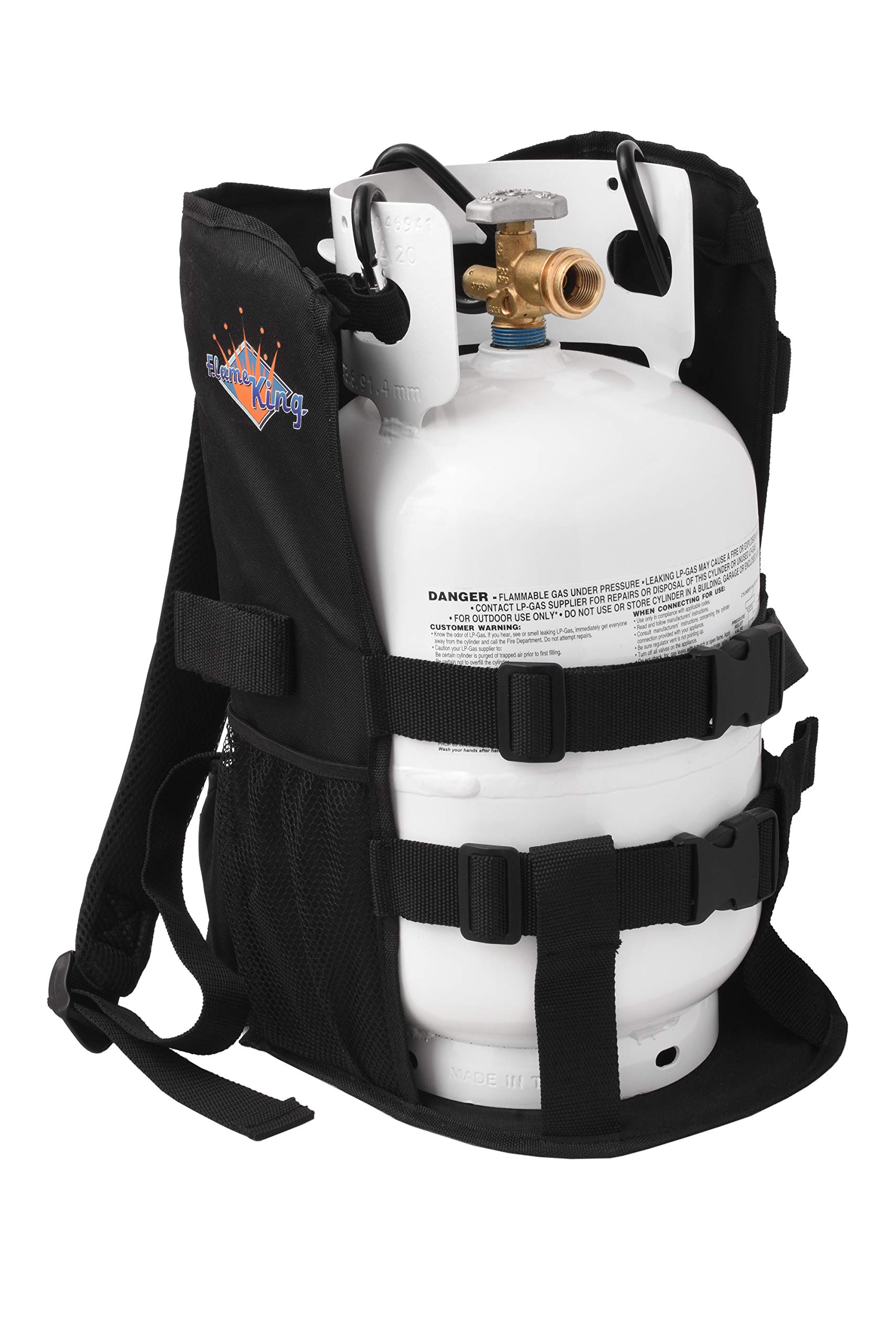 Flame King Propane Torch Kit Heavy Duty Weed Burner, 500,000 BTU with Flint Striker, with 10-ft Hose Regulator Assembly & YSNBKPK Backpack for 11LB or 5lb Propane Tank, Black