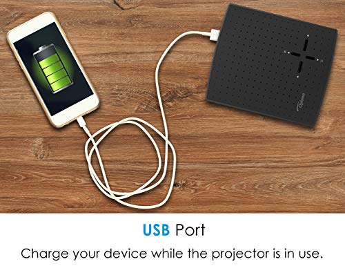 Optoma LV130 Mini Projector, Bright and Ultra Portable LED Cinema in Your Pocket, 4.5 Hour Built-in Battery, HDMI, USB, DLP Projector with Amazing Colors