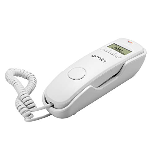 Ornin T112 Trimline Corded Telephone with Caller ID(Off-White)