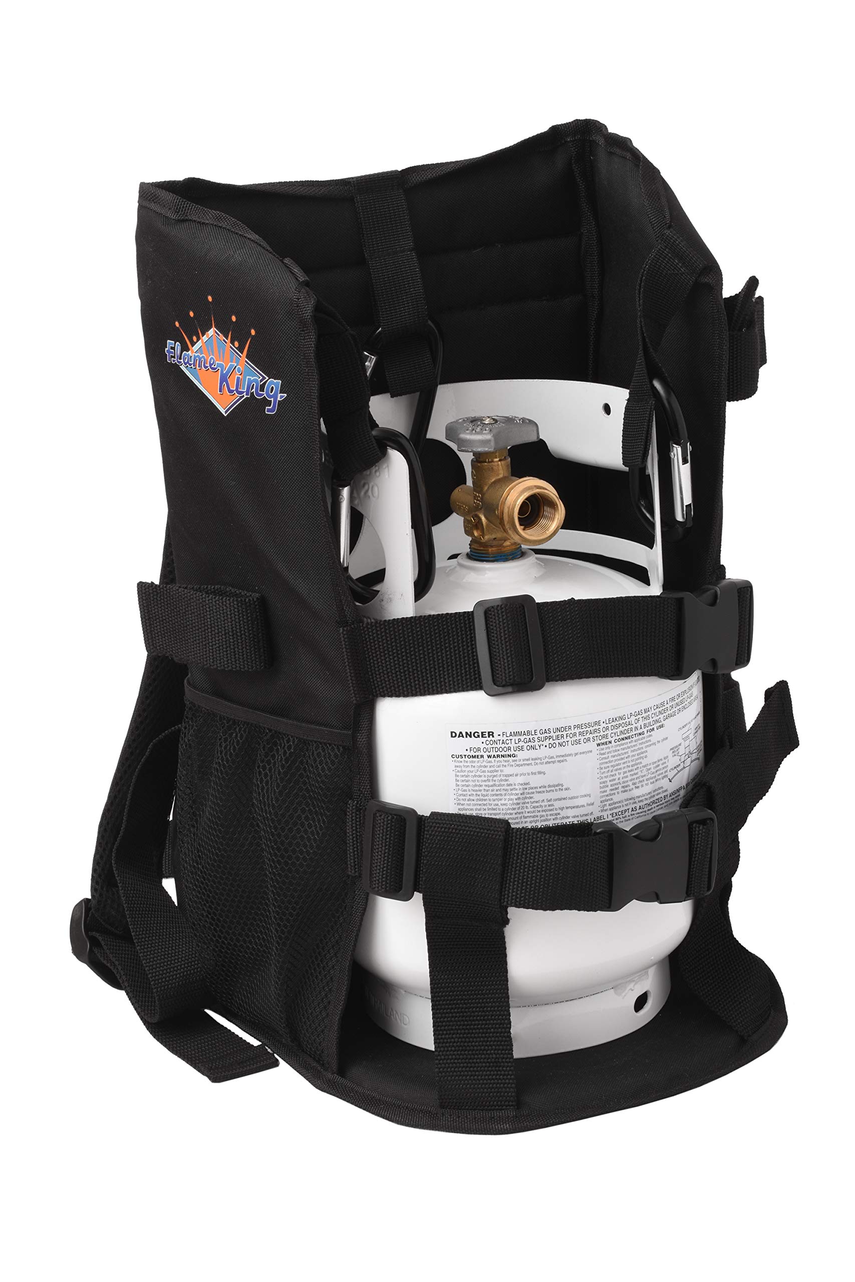 Flame King Propane Torch Kit Heavy Duty Weed Burner, 500,000 BTU with Flint Striker, with 10-ft Hose Regulator Assembly & YSNBKPK Backpack for 11LB or 5lb Propane Tank, Black