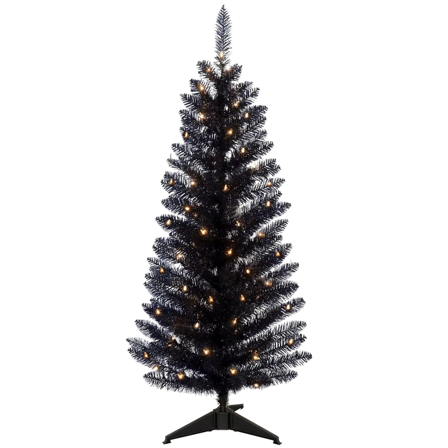 Kadunmina 4FT Artificial Christmas Tree with Stand Black Halloween Tree Small Xmas Tree with 122 Branch Tips for Indoor and Outdoor
