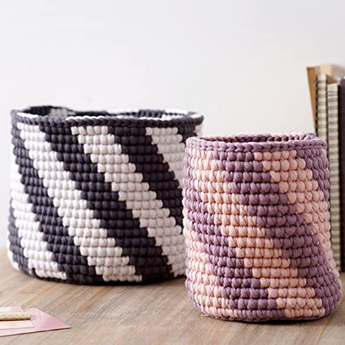 2 Pack Light Blue Soft Cotton Knitting Yarn Elastic Fabric Crochet Cloth Yarn for Bag,Basket,Cushion