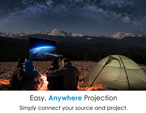 Optoma LV130 Mini Projector, Bright and Ultra Portable LED Cinema in Your Pocket, 4.5 Hour Built-in Battery, HDMI, USB, DLP Projector with Amazing Colors