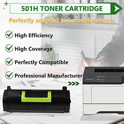 501H 50F1H00 Toner Cartridge Compatible with lexmark MS310 MS310dn MS312 MS312dn MS315 MS315dn MS410 MS410dn MS415 MS415dn MS510 MS510dn MS610 MS610dn Printer,5,000 High Yield(Black)