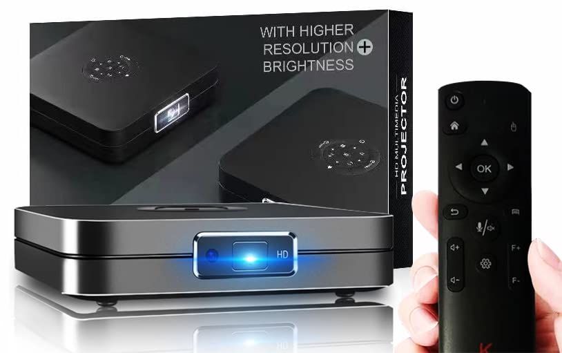 Portable Projector 3D Blu-ray/4K Super Color, 600ANSI(9500LM) Projector Cinema-Grade True 3D-300-inch Super-Color Blu-ray Experience, Support Side Projection/Wireless Same Screen HiFi Speaker
