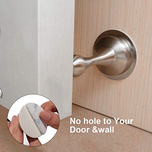 Magnetic Door Stops-Door Stopper-Stainless Steel, Door Holder Doorstop-No Drilling, 3M Double-Sided Adhesive Tape, Screws for Stronger Mount, Hold Your Door Open(2 Pack)