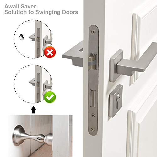 Magnetic Door Stops-Door Stopper-Stainless Steel, Door Holder Doorstop-No Drilling, 3M Double-Sided Adhesive Tape, Screws for Stronger Mount, Hold Your Door Open(2 Pack)