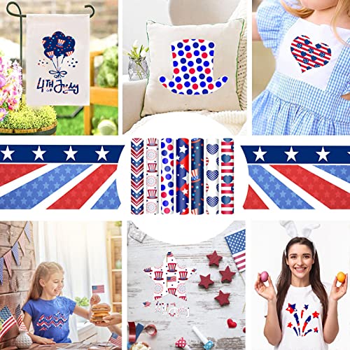 Independence Day Heat Transfer Vinyl Rainbow Stripe Pattern Vinyl Vinyl Bundling Roll Soft Metal HTV Vinyl for Ironing Clothes and Other Fabrics 30x25cm Vinyl Stickers for Kids