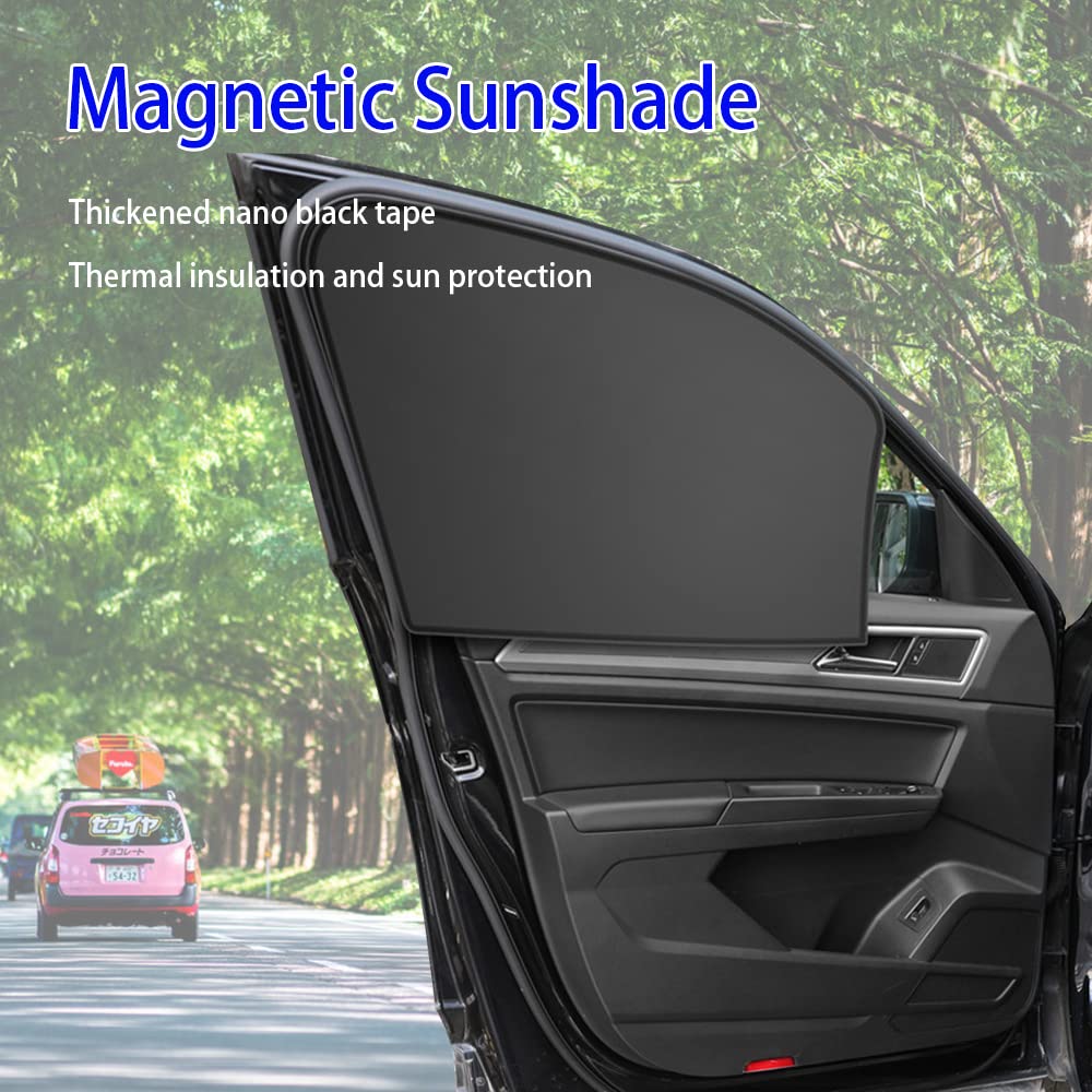 2PCS Car Side Window Sun Shades, Magnetic Sunshades for Car Windows, Front Seat Window Sunshades Privacy Curtains, Front Side Window Sun Shade Blocks Sun, Universal for Car SUV Truck