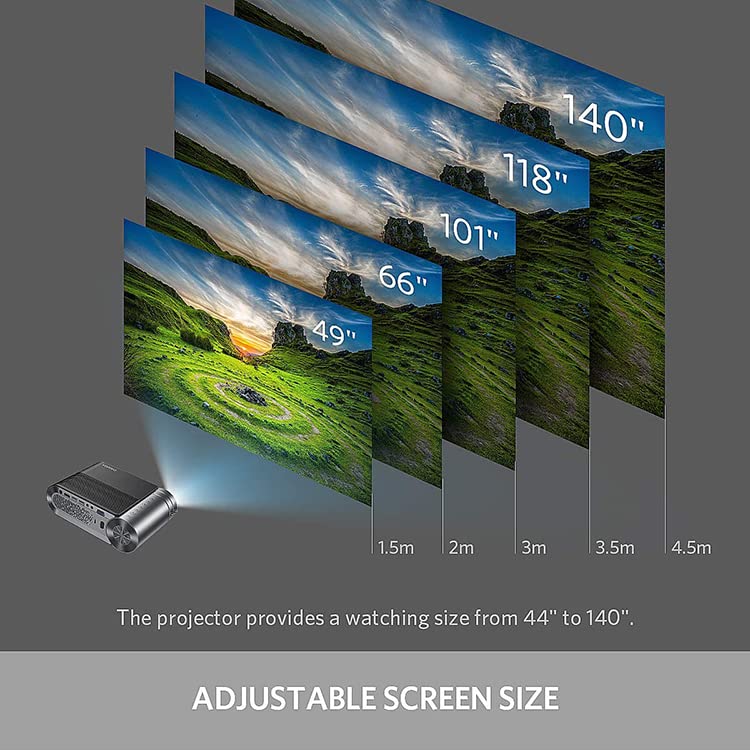 Mini Projector, Vamvo L4200 Portable Video Projector, Full HD 1080P 200β Display Supported; Outdoor Movie Projector 3800 Lux with 50,000 Hrs, Compatible with Fire TV Stick, PS4, HDMI, VGA, AV and USB