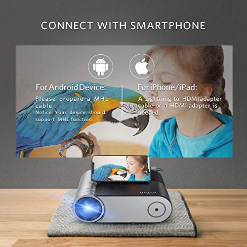 Mini Projector, Vamvo L4200 Portable Video Projector, Full HD 1080P 200β Display Supported; Outdoor Movie Projector 3800 Lux with 50,000 Hrs, Compatible with Fire TV Stick, PS4, HDMI, VGA, AV and USB