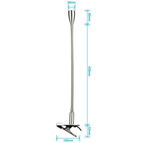 Meanyee Touch Switch Stepless Dimmable Flexible Clip On Desk Lamp/Clip on Lights Dimming Clamp Table Lamp/Clamp on Lights for Reading/Working/Study/Bedside/Bedroom/Book Lights(Warm White3000-3200K)