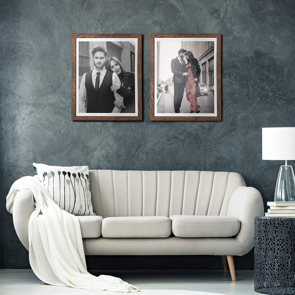 Capcillin 16x20 Picture Frame Wood Pattern Rustic Brown Poster Frame, Wall Mounting, Plexiglass, Great for Prints, Mural,and Art(CP003-MD16x20-BR)