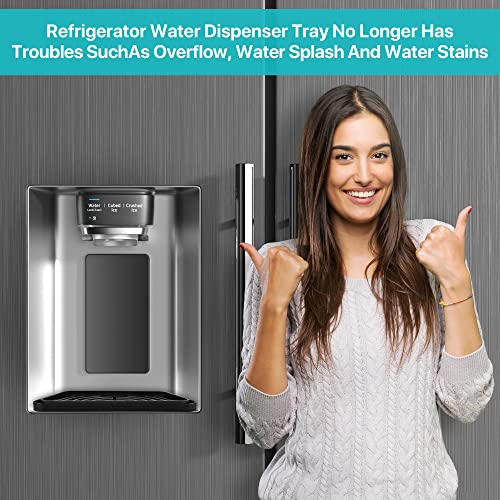 Total Upgraded Refrigerator Drip Catcher,Two-Pack Mini Refrigerator Drip Trays for Refrigerator Water Dispenser Drip Collector, Prevents Water Splashes, Water Spots and Spills (Rectangular Black)