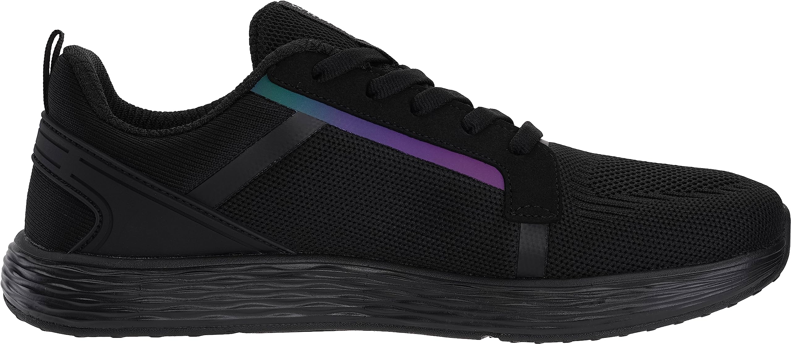 WHITIN Men's Wide Toe Box Road Running Shoes Zero Drop Size 12 Knit Upper Breathable Zapatos para Male Lightweight Non Slip Cushioned Black 46