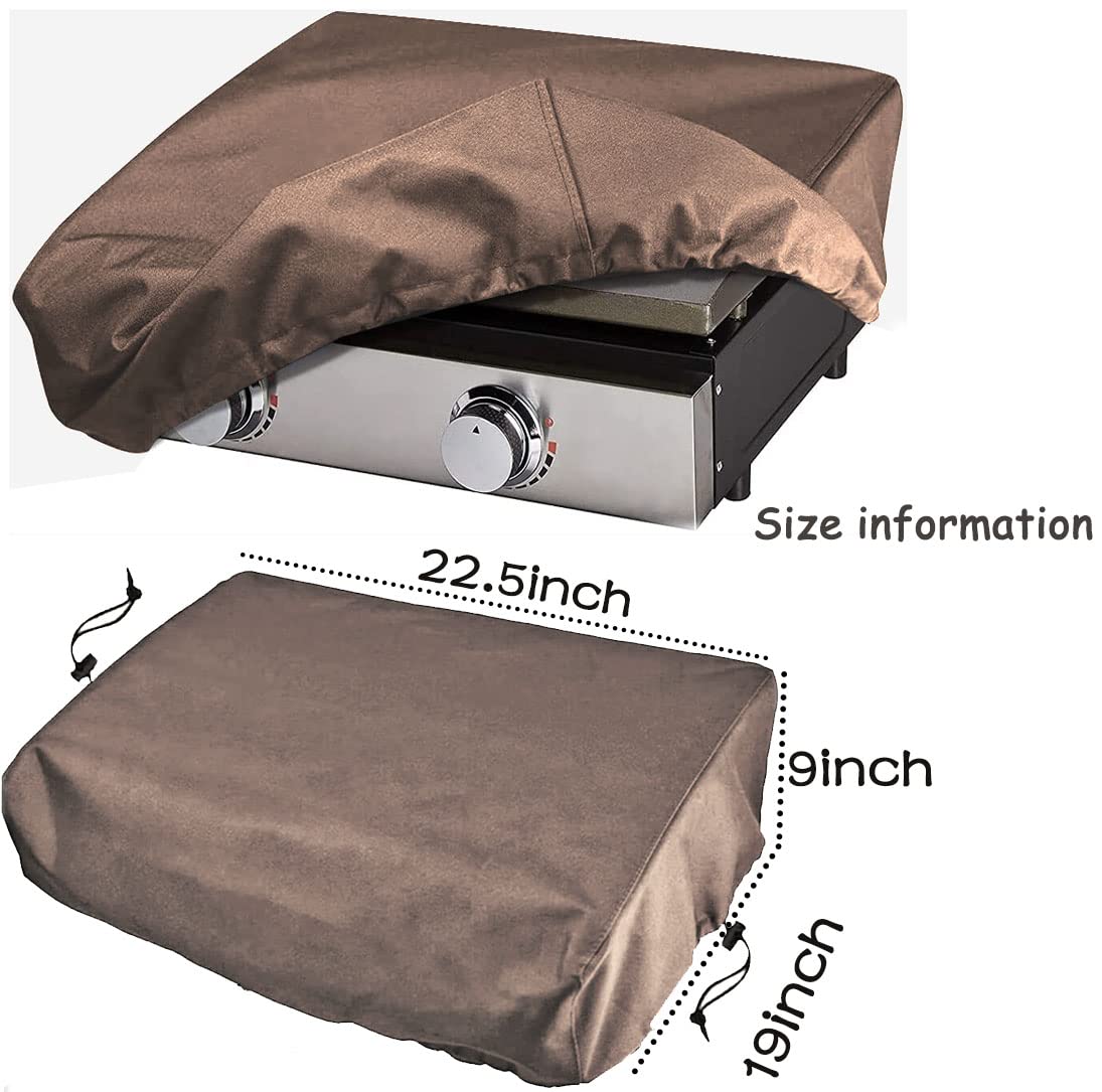 22Inch Grill Cover,Griddle Cover for Blackstone 22In Griddle -Brown 420D Oxford with Silver Liner Heavy Duty Waterproof Canvas Flat Top Gas Grill Cover