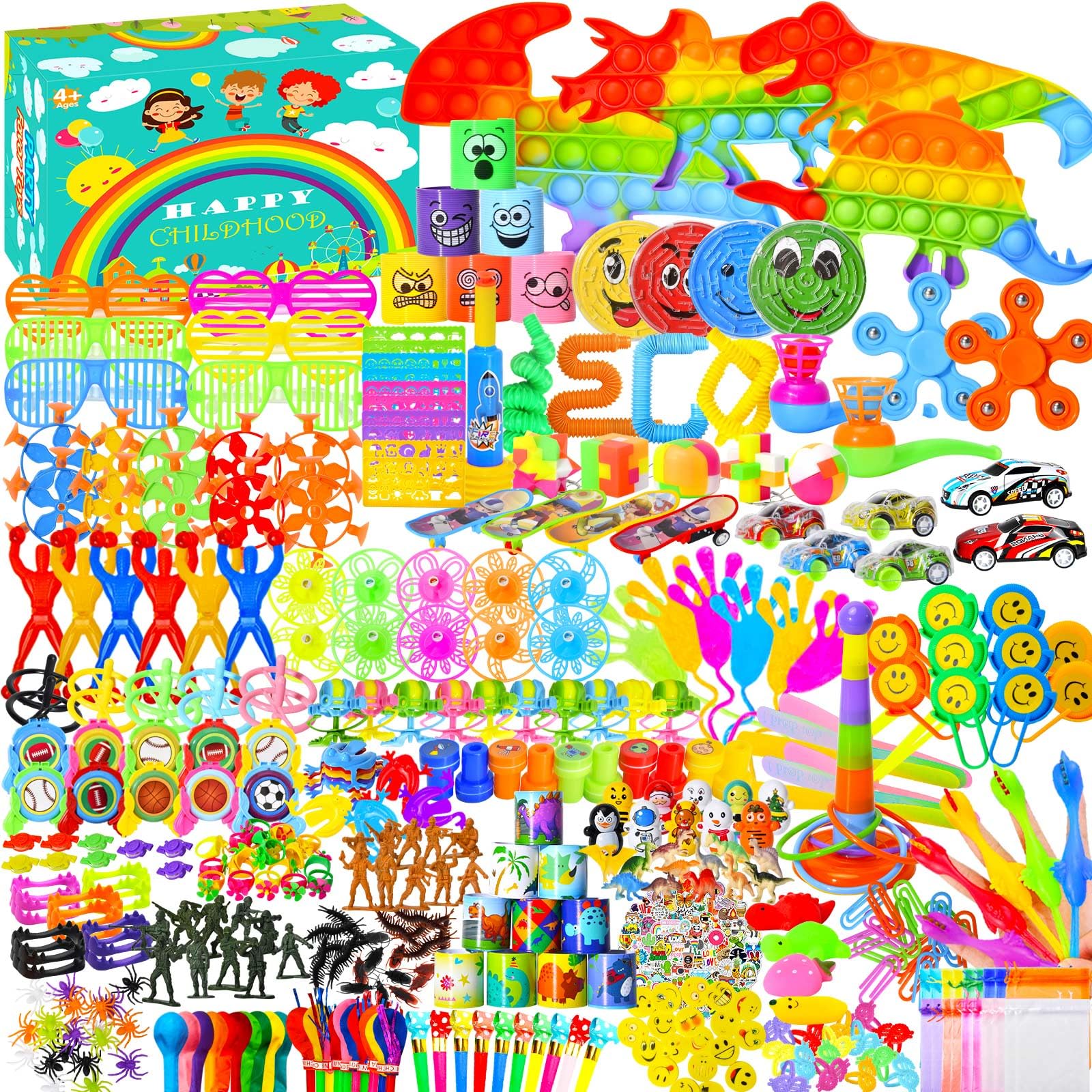 PinkUnicoon 518 PCS Party Favors for Kids 4-8 8-12, Treasure Box Toys Classroom Carnival Prizes, Goodie Bags & Pinata Stuffers Bulk Fidget Toys, Christmas Stocking Stuffers Gifts for Boys Girls