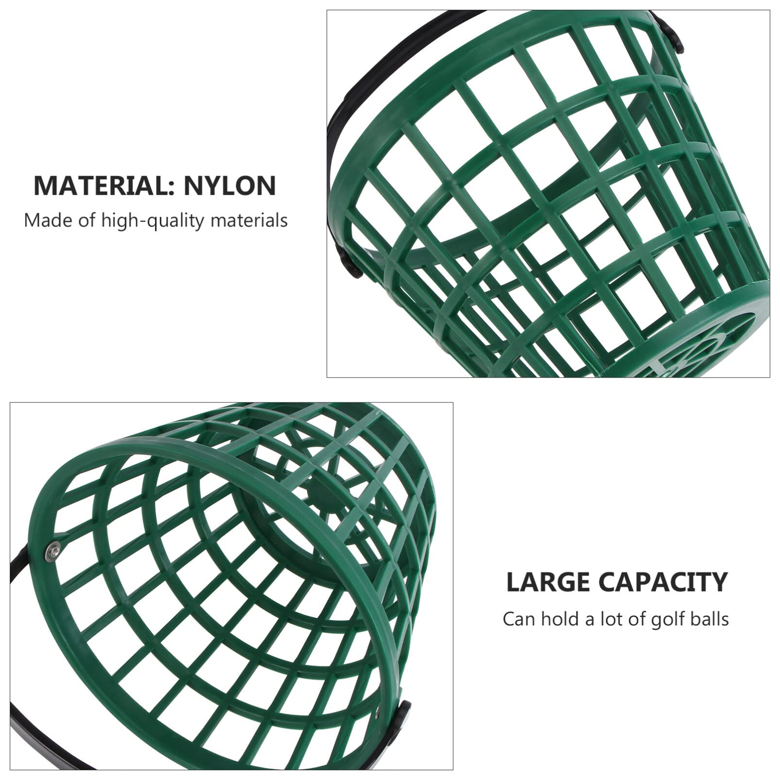 Toddmomy 1pcs Golf Ball Basket,Plastic Golf Ball Bucket Golfball Storage Container with Handle for Outdoor Sport Stadium Accessories,50pcs Ball