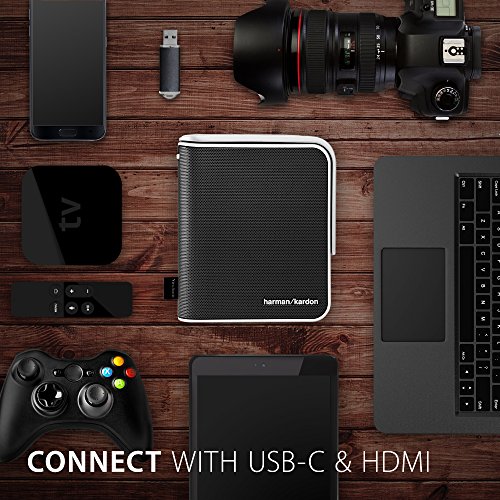 ViewSonic M1 Portable LED Projector with Auto Keystone, Dual Harman Kardon Speakers, HDMI, USB C, Stream Netflix with Dongle