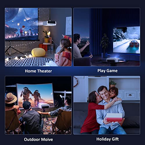 NexiGo WiFi Bluetooth Projector PJ10, 220ANSI, Native 1080P Movie Projector, Dolby_Sound Support, Remote, Compatible with Phone, Computer, HDMI, USB, AV Interfaces