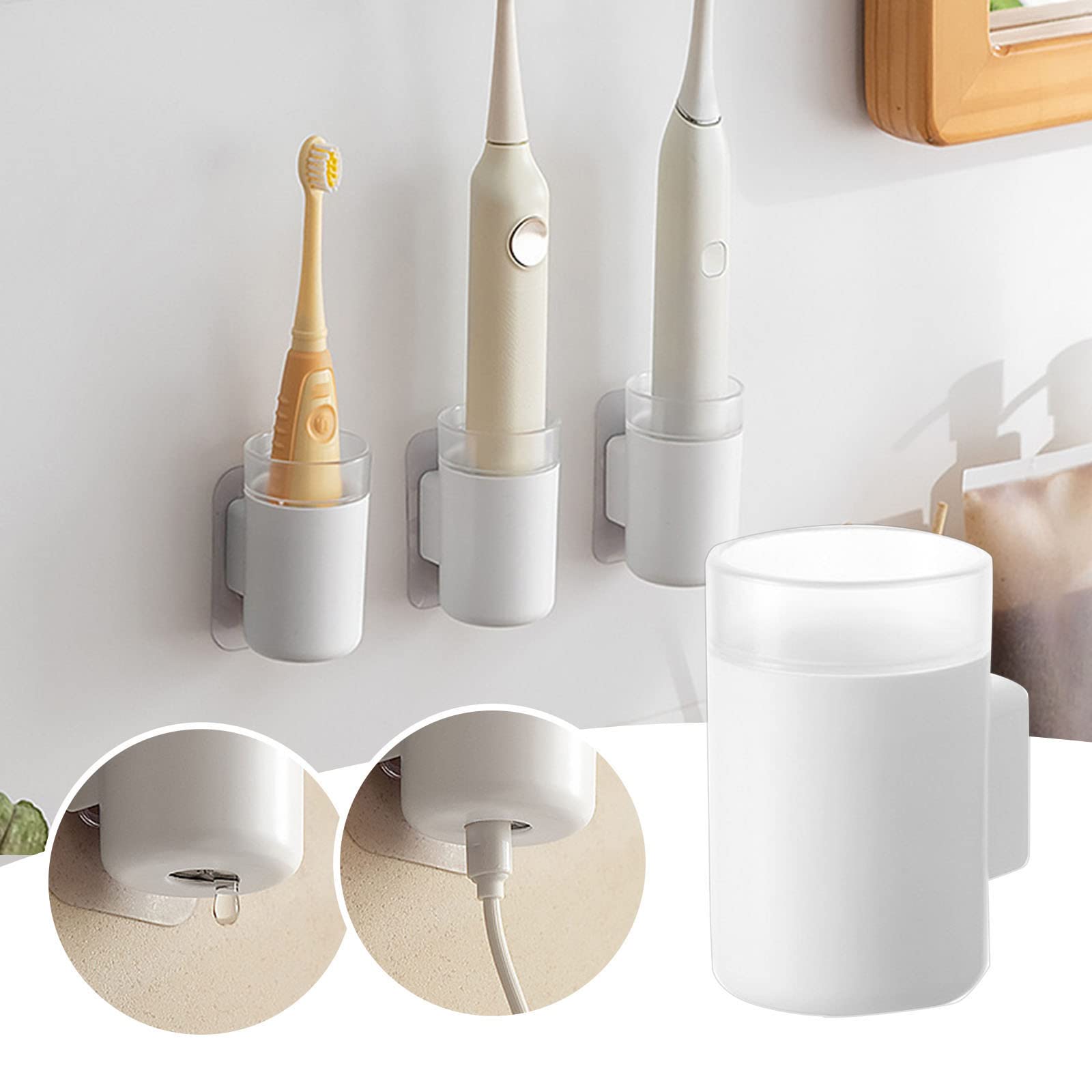Rolling Tray Cover Wall Mounted Electric Toothbrush Holder Toothbrush Shelf Bathroom Toilet Toothbrush Storage Rack Toothbrush Holder Self Adhesive Electric Toothbrush Drying Rack Wall Mount Kitchen