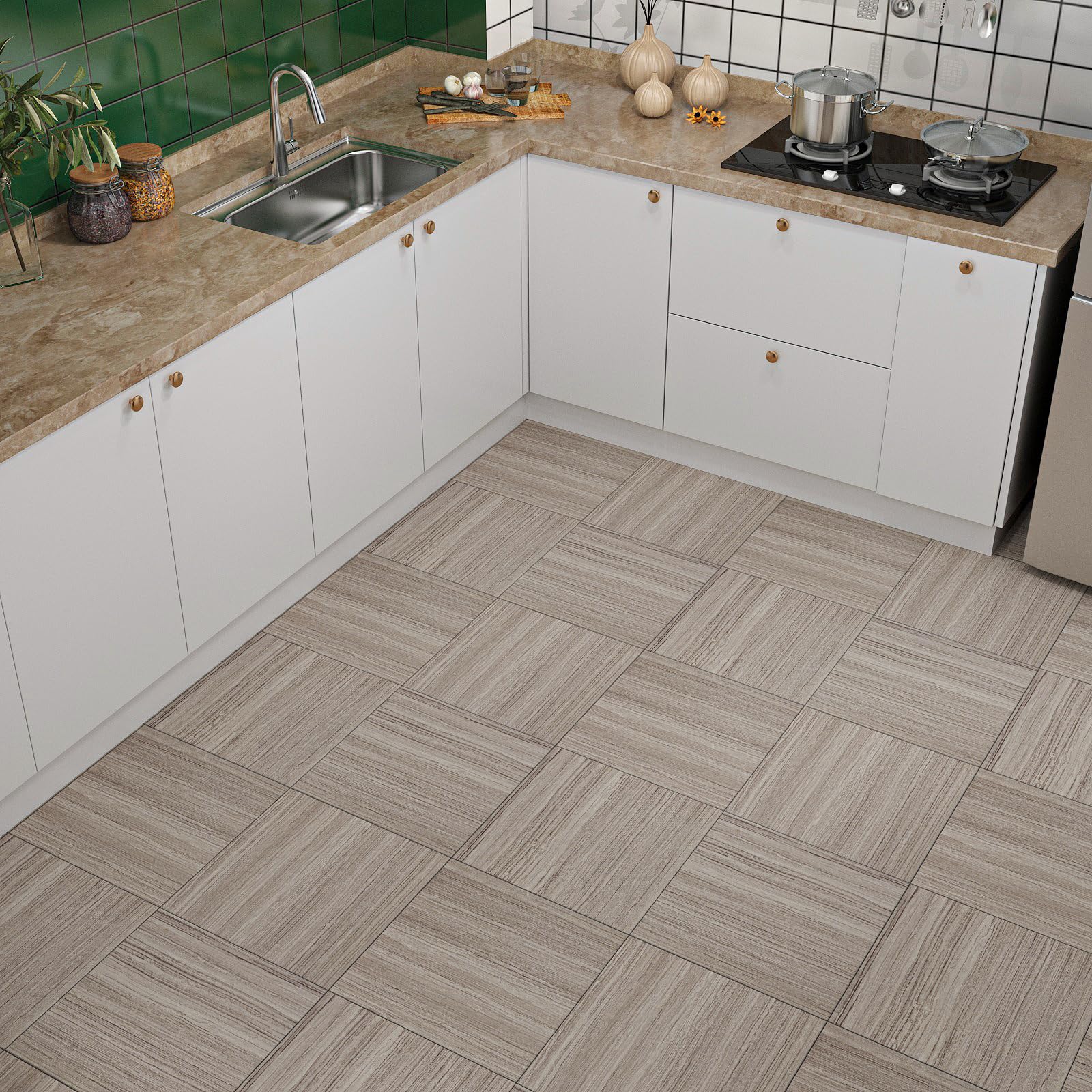 VaryStyle 12x12 Vinyl Flooring Peel and Stick Wood Look Floor Tile - 10 Pack Waterproof Self Adhesive Removable Sticky Tiles for Bathroom, Bedroom, Kitchen