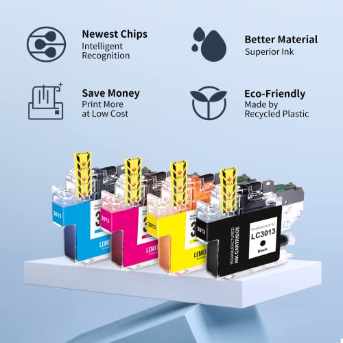 LC3013 LC3011 Ink Cartridges BK/C/M/Y Replacement for Brother LC3013 LC3011 LC 3011 LC 3013 Ink Cartridges Compatible with Brother Printer MFC-J690DW MFC-J497DW MFC-J491DW MFC-J895DW Ink (10PKS)