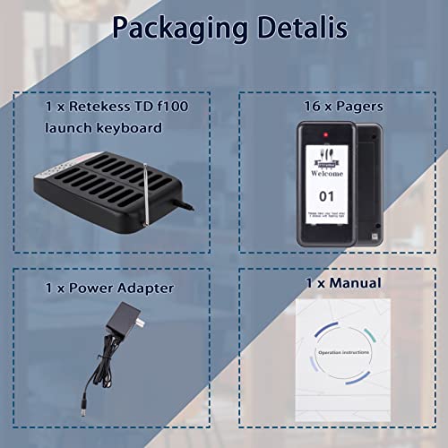YYCALLING Restaurant Pager,Pagers for Restaurants 16 Guest Pagers,Buzzers Social Distancing, 98 Chanels with Vibration, Flashing and Buzzer for Truck