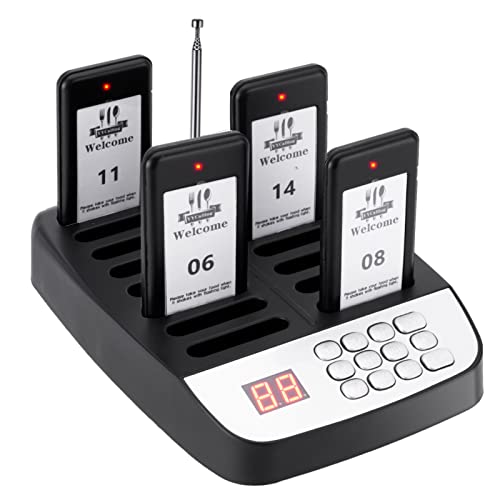 YYCALLING Restaurant Pager,Pagers for Restaurants 16 Guest Pagers,Buzzers Social Distancing, 98 Chanels with Vibration, Flashing and Buzzer for Truck
