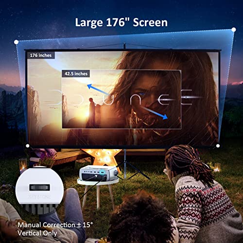 NexiGo WiFi Bluetooth Projector PJ10, 220ANSI, Native 1080P Movie Projector, Dolby_Sound Support, Remote, Compatible with Phone, Computer, HDMI, USB, AV Interfaces