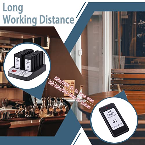 YYCALLING Restaurant Pager,Pagers for Restaurants 16 Guest Pagers,Buzzers Social Distancing, 98 Chanels with Vibration, Flashing and Buzzer for Truck