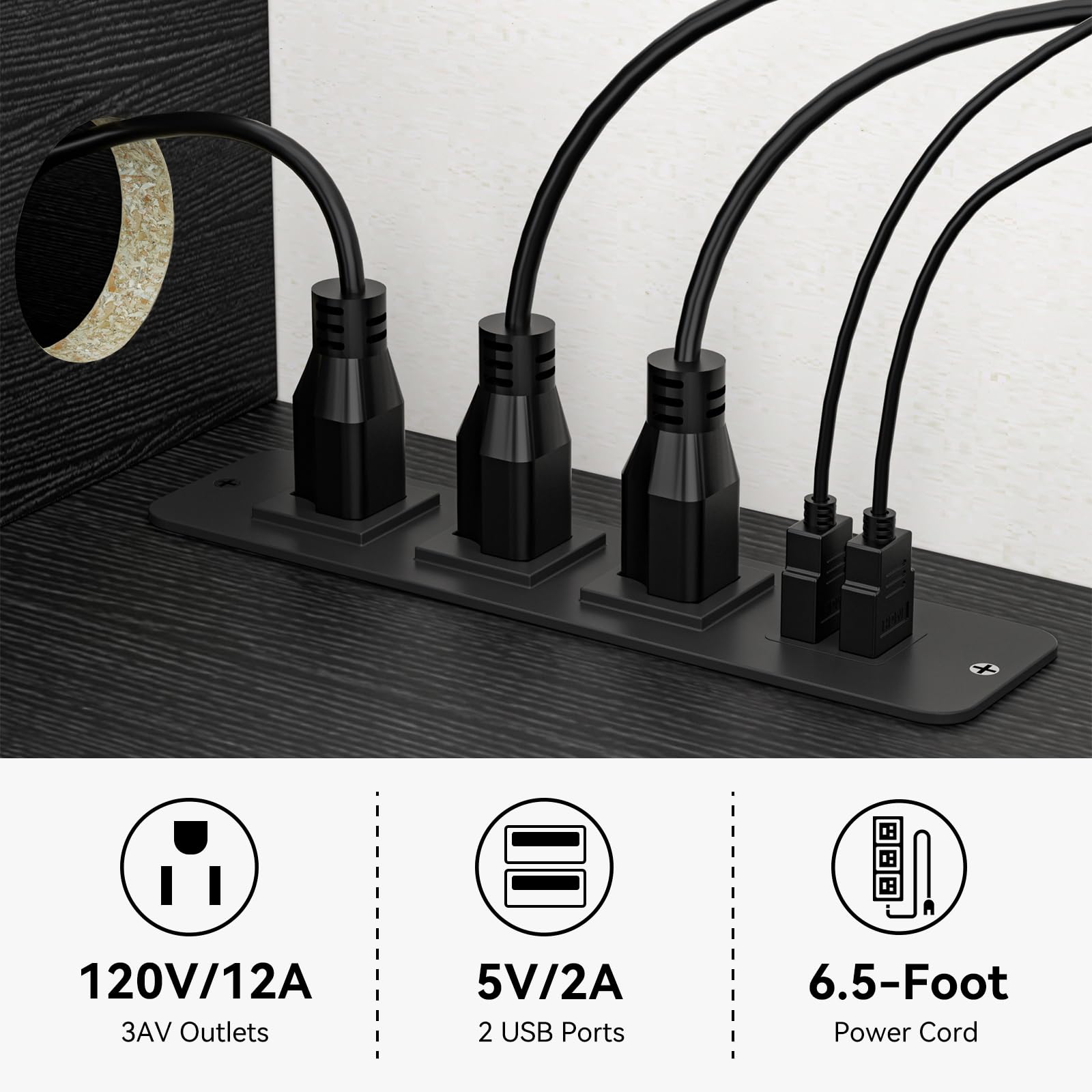 FABATO 59'' Floating TV Stand with LED Light Power Outlet, Floating Shelf for Under TV Wall Mount with Storage Shelf, Media Console Entertainment Center for Living Room, Black