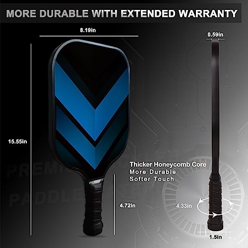 AOBORTY Pickleball Paddles 4 Pack - Light Graphite Premium Rackets Fiber Face Pickleball Set with 4 Outdoor Indoor Balls