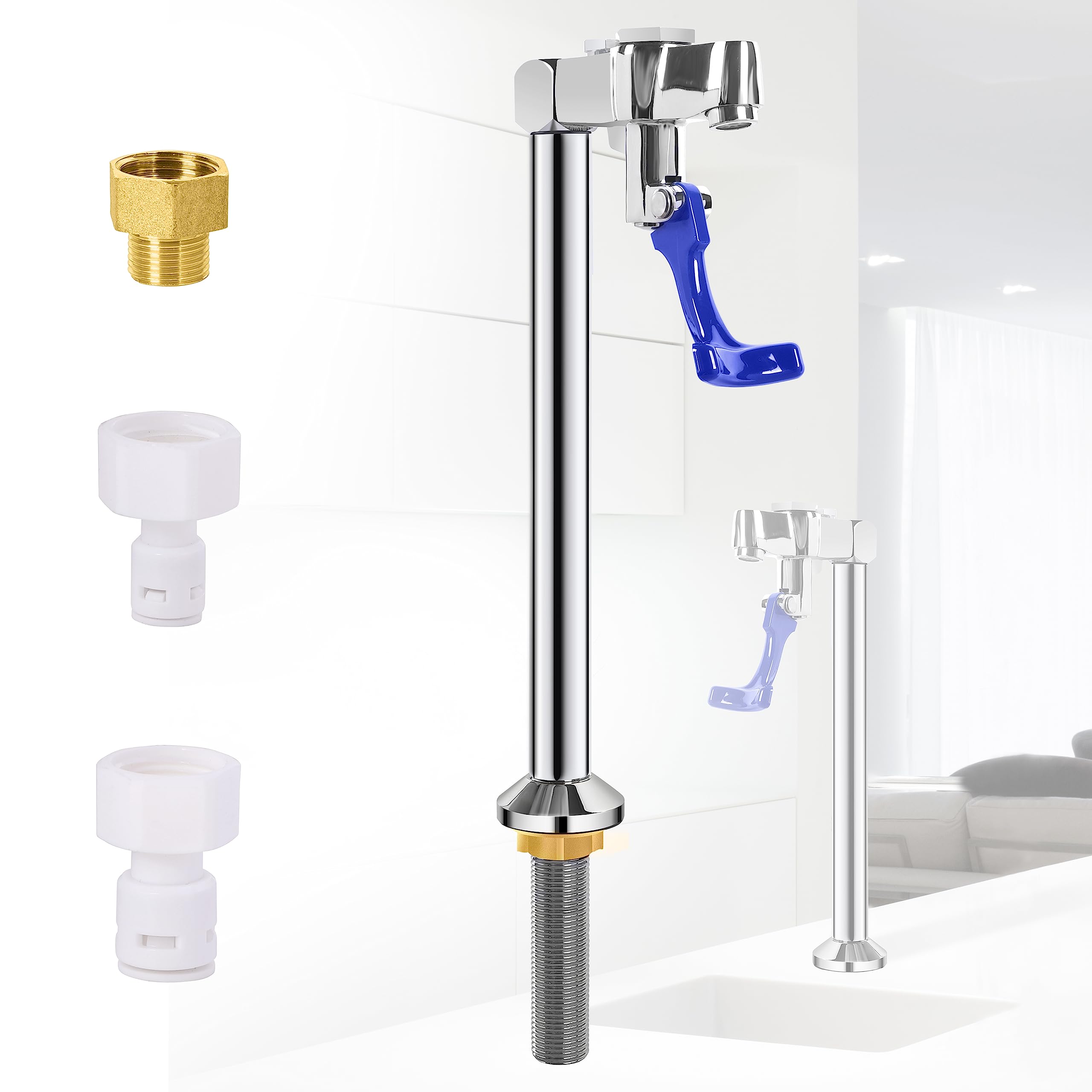 Crystmetal Glass Filler Faucet，9 Inches Deck Mount Faucet Glass Filling Water Station, Stainless Steel Drinking Water Filling Faucet for Bar Cafes, G1/2" Male Brass Structure (9.4)