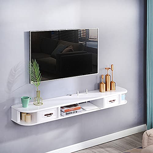 IBOWZ Floating TV Stand Cabinet Wall Hanging Tv Cabinet,Density Board Paint Wall Mounted Media Centre,Living Room Bedroom Background Wall Rack Small Apartment