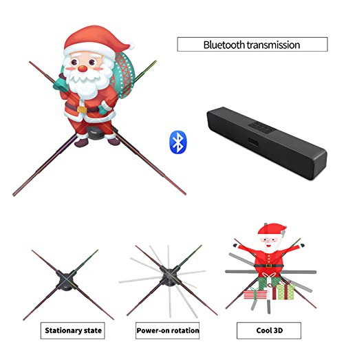 3D Hologram Fan Display with WiFi, Four-Axil Spinning, and High Transfer Speed, Upload by iPhone or Android,31.5 inch 3D Holographic Fan Projector for Shop, Bar