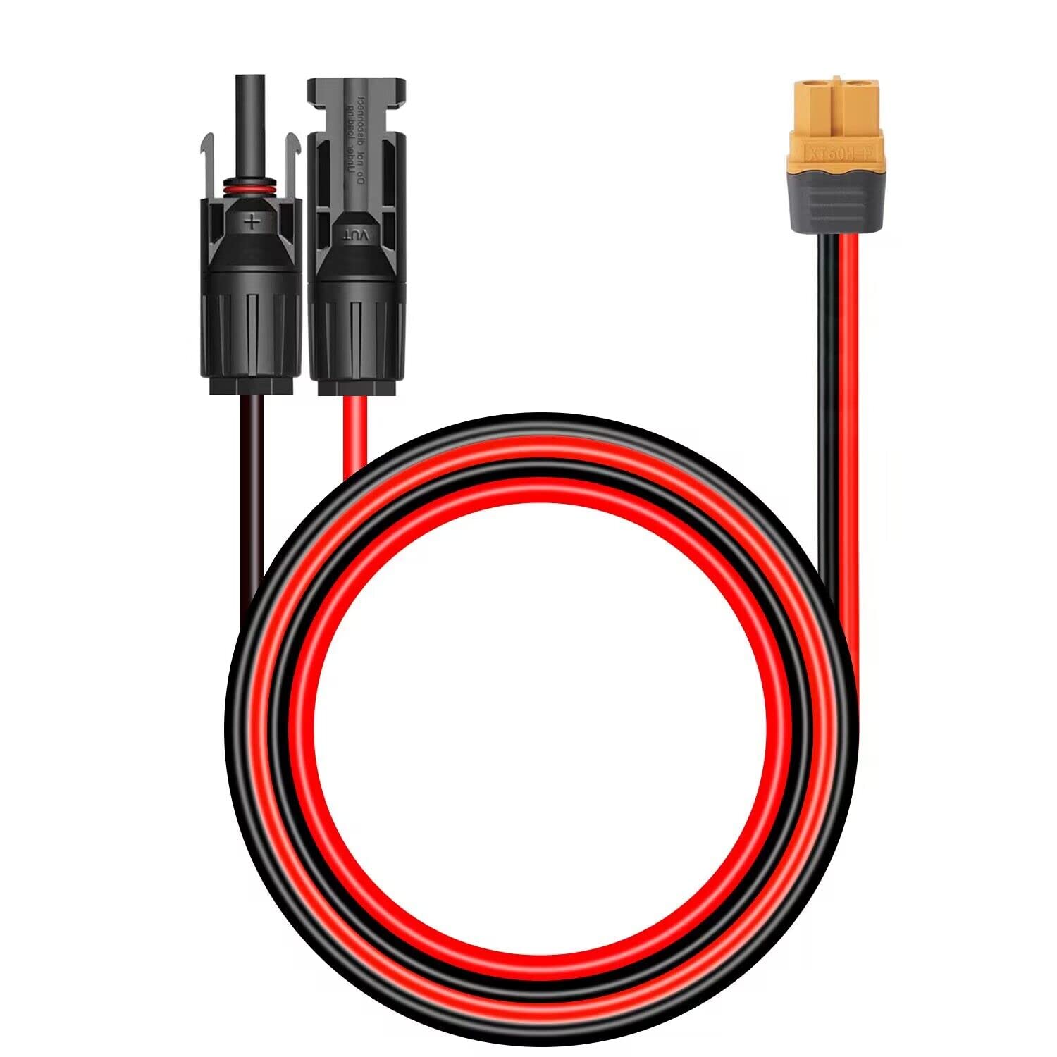 AYECEHI Solar to XT60 Female Connector Cable 12AWG Solar Power Adapter to XT60 Extension Cable for Solar Panel RV Portable Power Station Battery Solar Generator [1m/3.3ft]