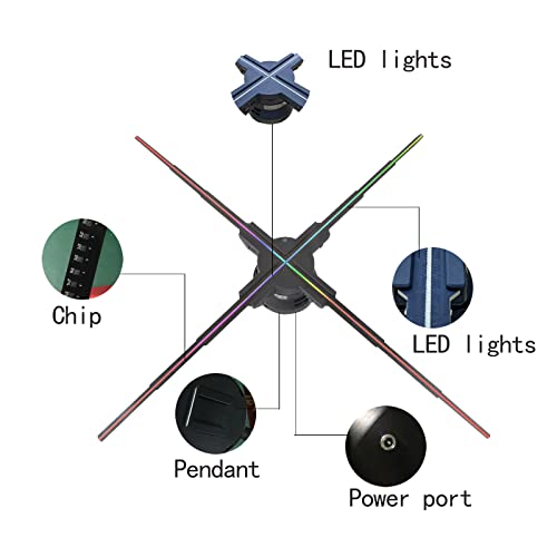 3D Hologram Fan Display with WiFi, Four-Axil Spinning, and High Transfer Speed, Upload by iPhone or Android,31.5 inch 3D Holographic Fan Projector for Shop, Bar