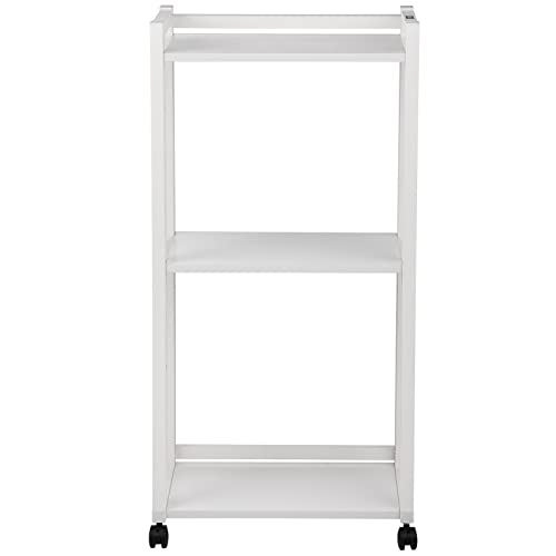 VEVOR Printer Stand, 3-Tier Rolling Printer Cart, Adjustable Storage Shelf Rack on Lockable Wheels, 19.69x 13.78x 42 inch Printer Table for Home Office Small Spaces Organization, White