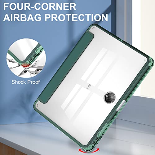 Smart Case with Pen Holder for OnePlus Pad (2023) 11.6 inch, Ratesell Transparent Hard Shell Back Trifold Smart Cover Protective Slim Case for OnePlus Pad/Oppo Pad 2 Blackish Green