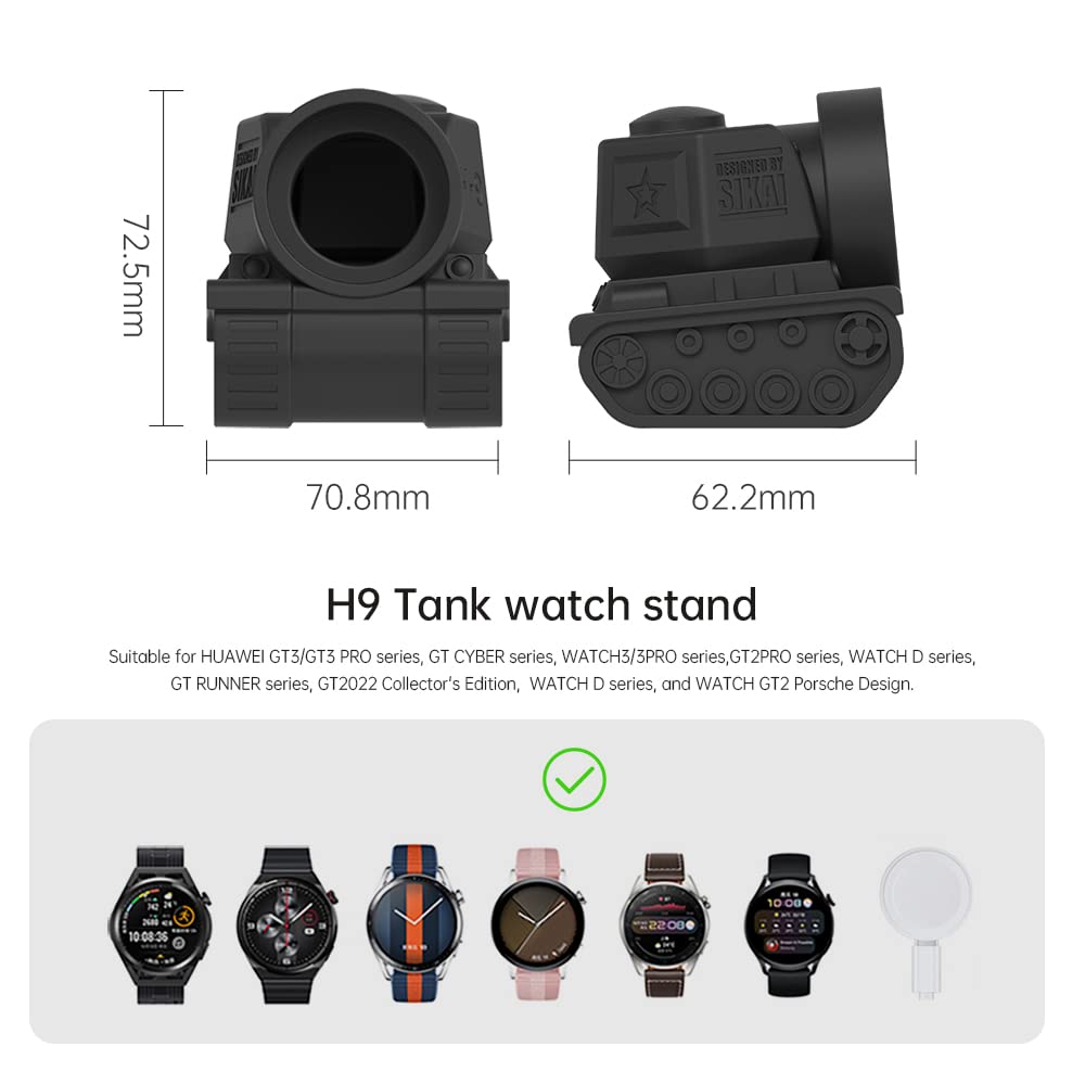 for Huawei GT Watch Charger Stand Compatible with Huawei GT3/GT3 Pro,GT Cyber/Watch 3/3Pro,GT2 Pro,Watch D,GT Runner,GT 2022,Watch Buds Silicone Charging Dock,Nightstand Mode,Home/Office Use
