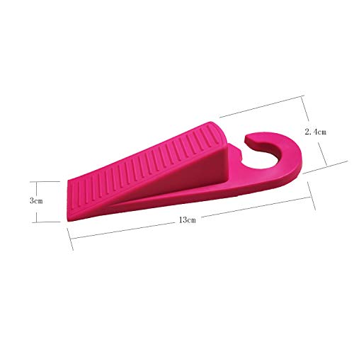 SPDTECH 2 Pack Door Stops Pink with Hanger Multi Surface Anti Slippery Door Stop with Heavy Duty Design Flexible and Wedge Non Scratching Door Holder Suitable for Clearance Height Less Than 1 inch