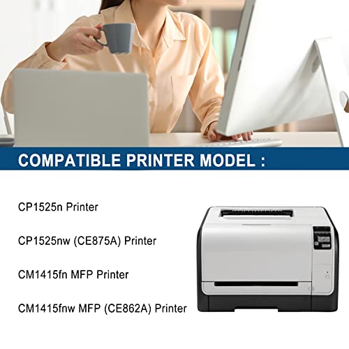 NDIN (5 Pack 2BK+1C+1Y+1M) Compatible 128A CE320A CE321A CE322A CE323A Ink Cartridge Replacement for HP CM1415fn CM1415fnw MFP CP1525n CP1525nw Printer Toner Cartridge - Sold by Indiuprint.
