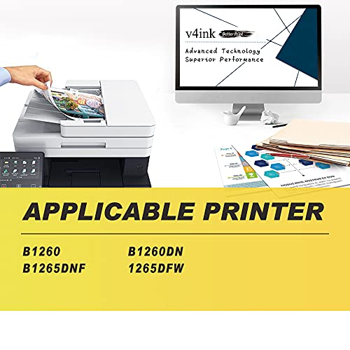 v4ink Compatible Toner Cartridge Replacement for Dell 331-7328 RWXNT DRYXV Work with B1260dn B1260dnf B1265dnf B1265dfw Printer, 2-Pack