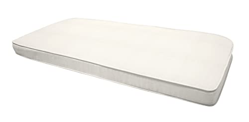 Honeycomb Outdoor Cushion 42" W x 18.5" D x 2.5" T, Textured Solid Bone Loveseat Bench Cushion