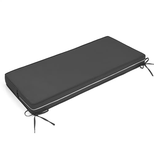 Focuprodu Bench Cushions.Double Piping Bench Cushions for Indoor/Outdoor Furniture,36x14 inchs Outdoor Bench Cushions for Courtyards, Terraces, Swing Cenches (36x14x2.5, Carbon Gray)